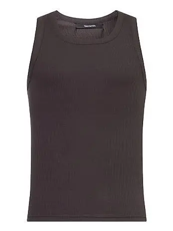 SEVENTH Ribbed Stretch-cotton Vest Top - Slate