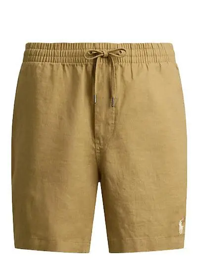 Polo Ralph Lauren Logo-embroidered Linen Shorts - Cafe Tan