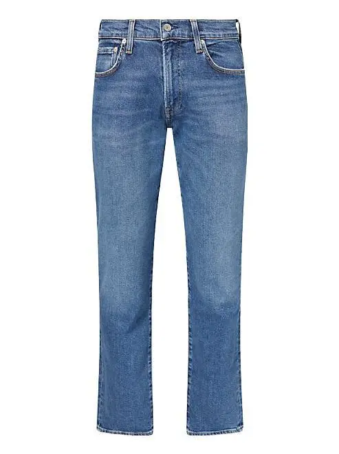 Citizens Of Humanity Elijah Straight-leg Cotton-blend Jeans - True Blue (md/dk Blue)