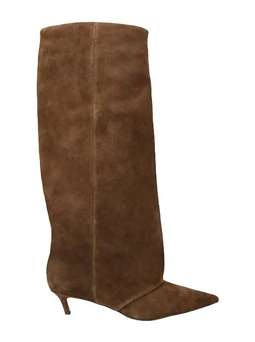 Steve Madden Luca Suede Heeled Boots - Mid Brown