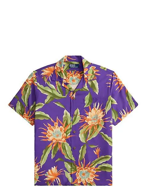 Polo Ralph Lauren Printed Short-sleeve Woven Shirt - 7155 Purple Floral