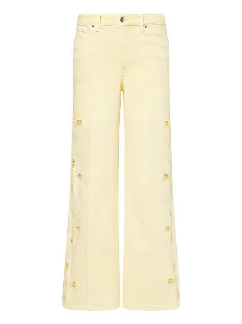 Good American Good Waist Palazzo Stretch-denim Jeans - Anise Yellow