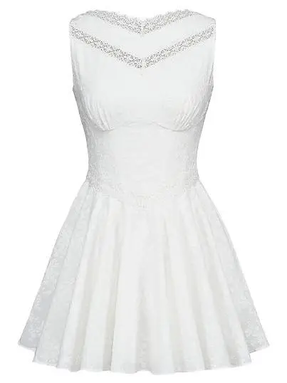 House Of Cb Scarlett Lace-insert Cotton Mini Dress - White
