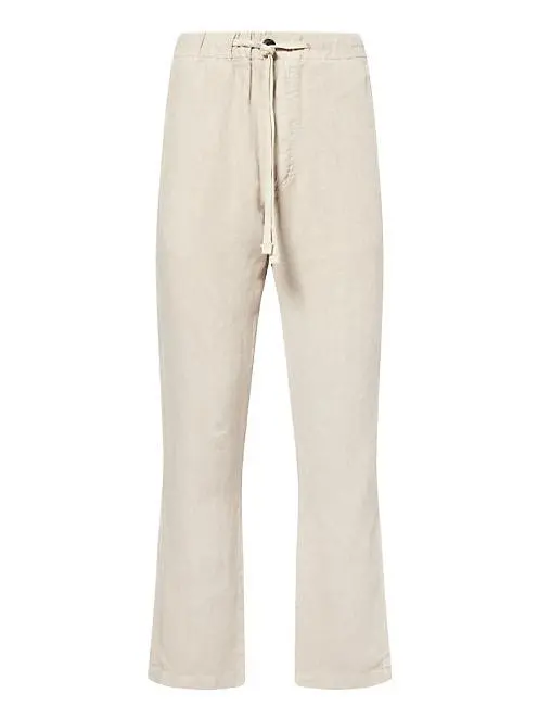 Citizens Of Humanity Straight-leg Linen Trousers With Drawstring - Wheat (med Lt Brown)