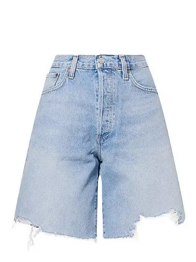 AGOLDE Indra Frayed Denim Shorts - Force ( Lt Ind)