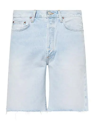 AGOLDE Anson Frayed-hem Denim Shorts - Ruse (pale Ind)