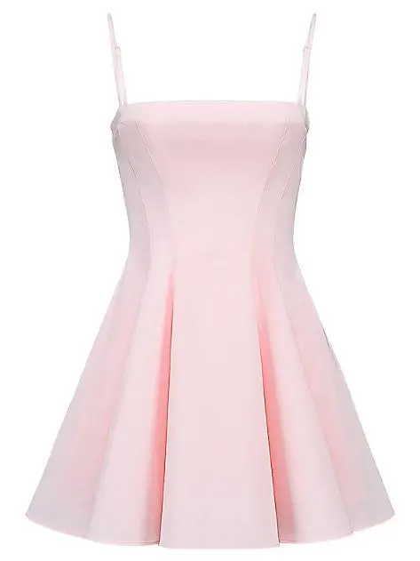 House Of Cb Square-neck Stretch-cotton Midi Dress - Peach