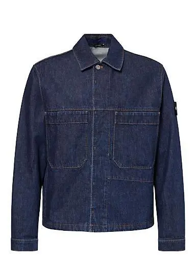 Stone Island Brand-patch Denim Jacket - Blue Rinse