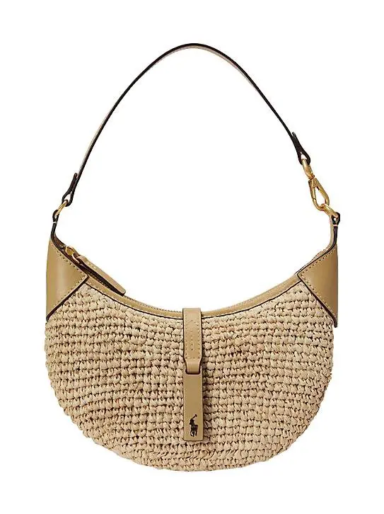 Polo Ralph Lauren Polo Id Mini Raffia Shoulder Bag - Natural Cashmere