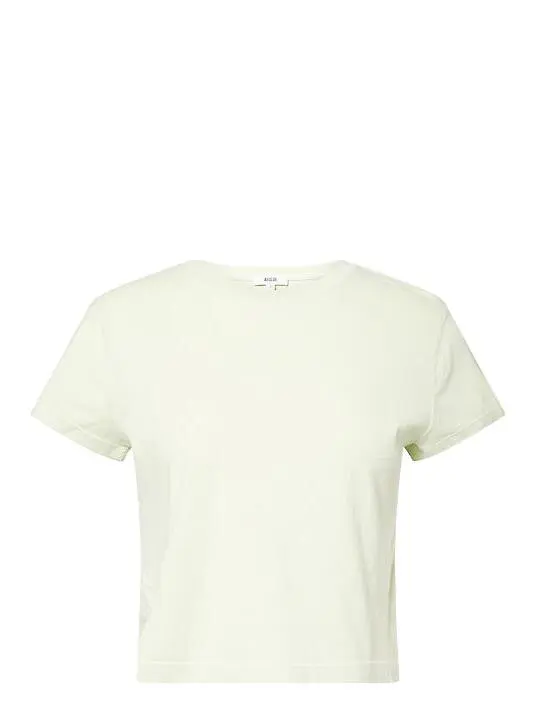 AGOLDE Adine Shrunken Cotton T-shirt - Mint Cream