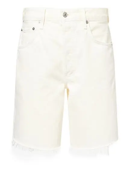 Citizens Of Humanity Ayla Frayed Denim Shorts - Plaster (cream)