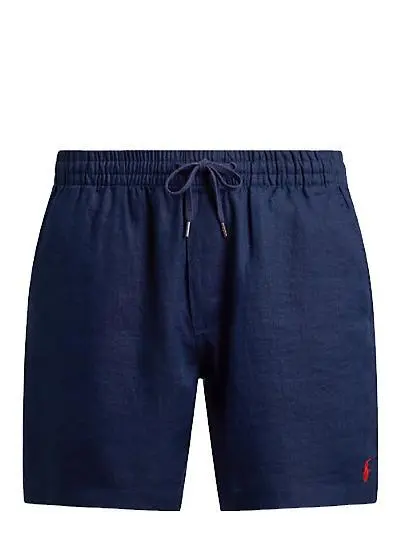 Polo Ralph Lauren Logo-embroidered Linen Shorts - Newport Navy