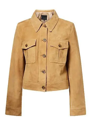 Paige Feyd Flap-pocket Leather Jacket - Cashew