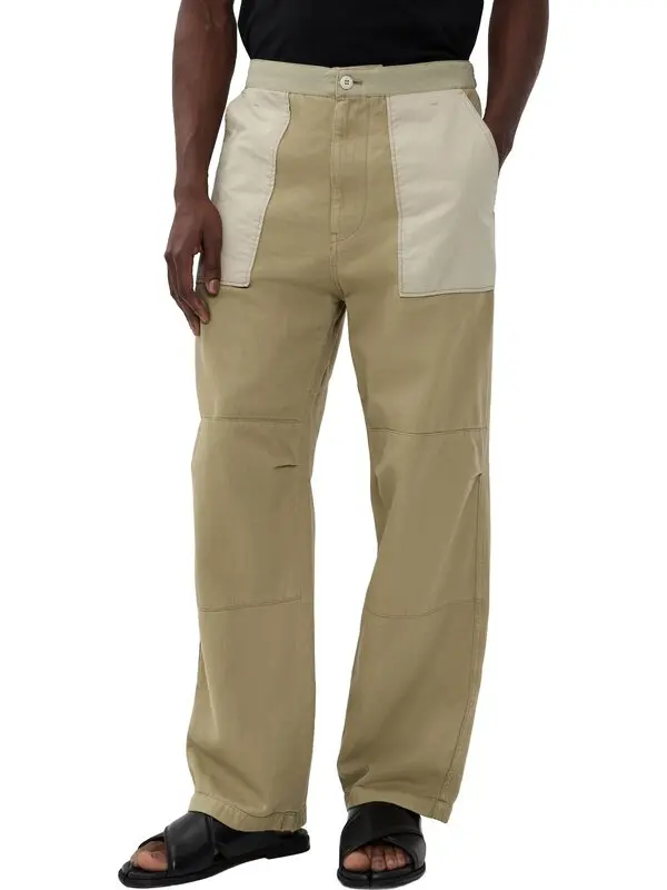 MAISON MARGIELA Patch Pocket Cotton Twill Pants - Khaki