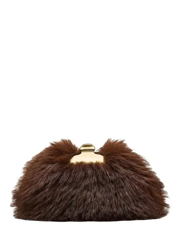 Marc Jacobs The Small Claw Clip Clutch Bag - Dark Brown