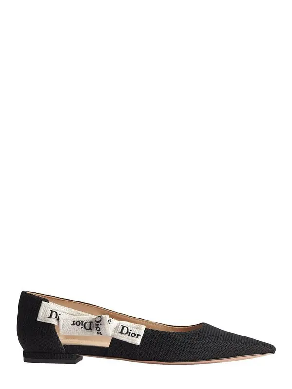 Dior J'adior Technical Fabric Ballet Flats - Black