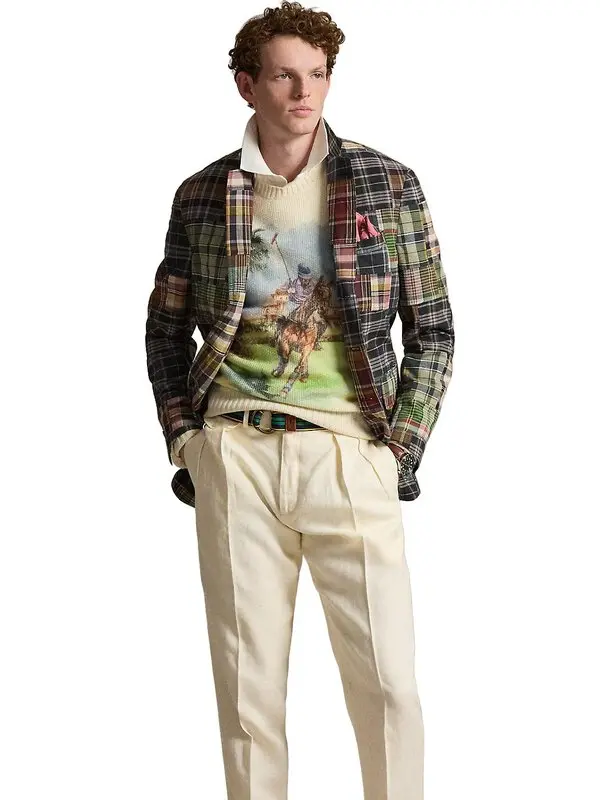 Ralph Lauren Pleated Linen Suit Trousers - Light Cream