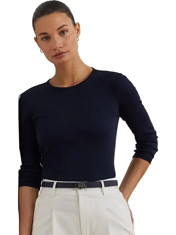 Ralph Lauren Stretch Cotton Long-sleeve Tee - Lauren Navy