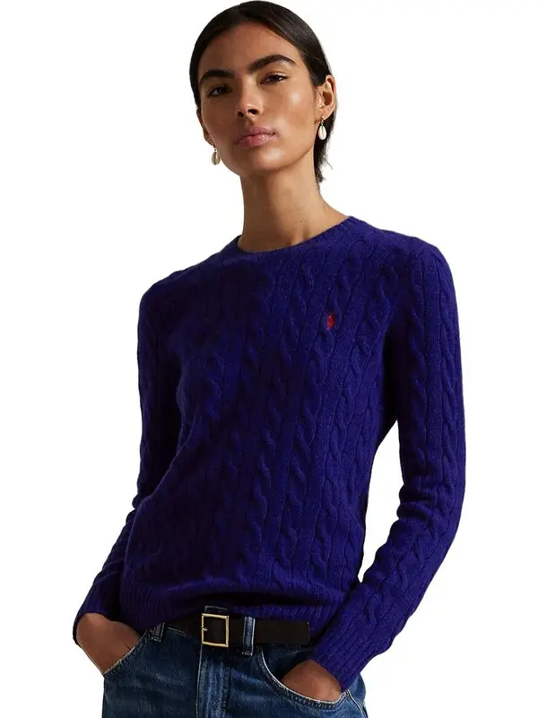 Ralph Lauren Cable-knit Wool-cashmere Crewneck Sweater - Winter Night Navy