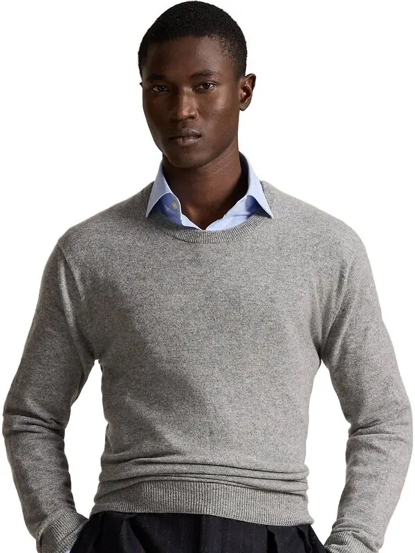 Ralph Lauren Washable Cashmere Crewneck Sweater - Fawn Grey Heather