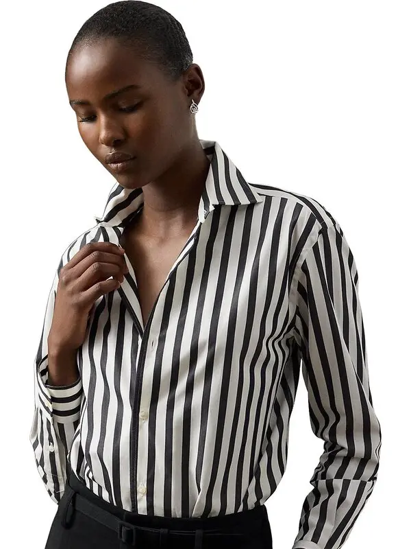 Ralph Lauren Capri Relaxed Fit Striped Shirt - White/classic Blue
