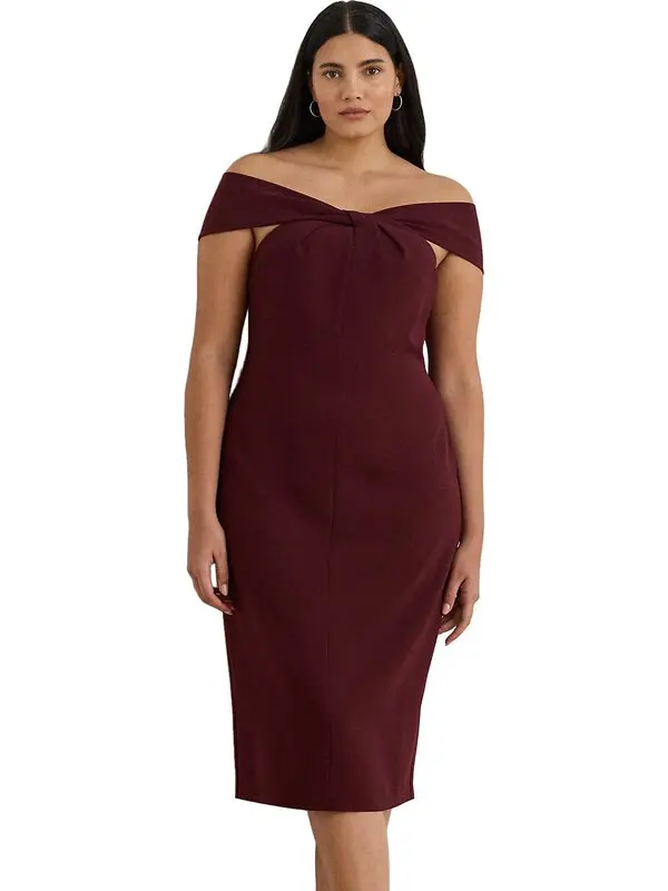 Ralph Lauren Twist-front Crepe Cocktail Dress - Dark Garnet