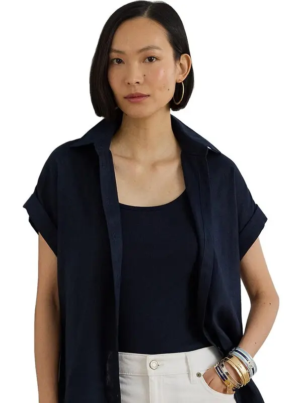 Ralph Lauren Relaxed Fit Linen Shirt - Lauren Navy