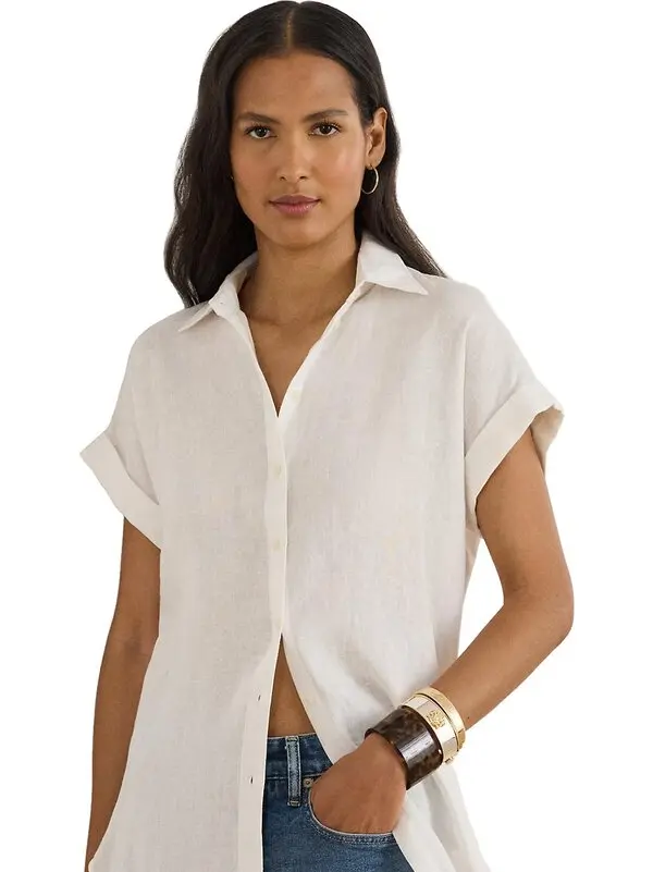 Ralph Lauren Relaxed Fit Linen Shirt - White