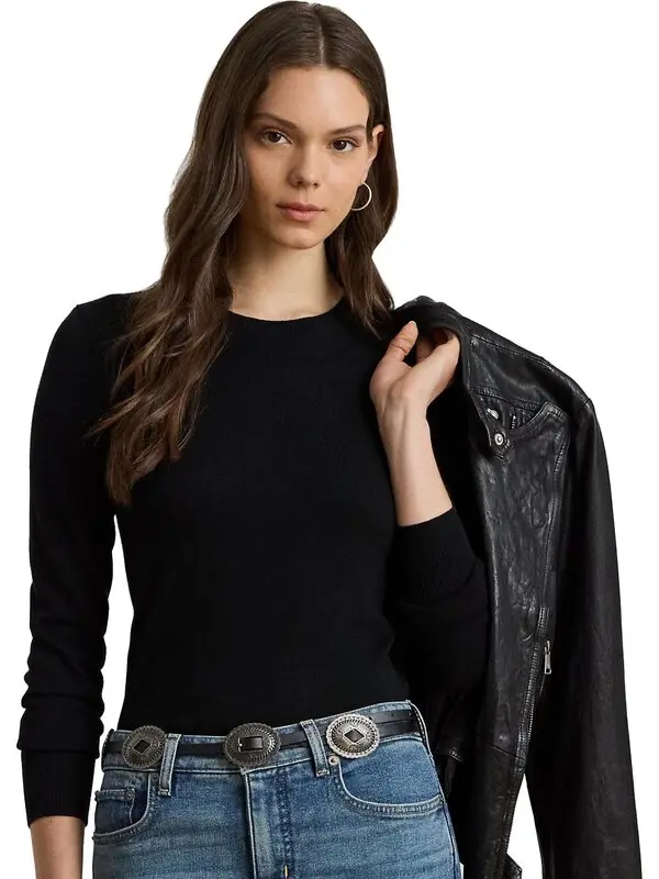 Ralph Lauren Cotton-blend Crewneck Sweater - Black