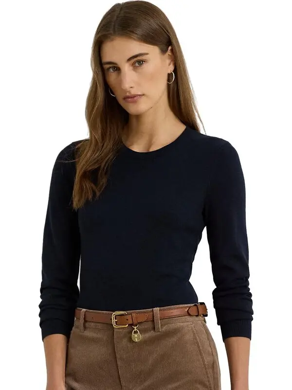 Ralph Lauren Cotton-blend Crewneck Sweater - Lauren Navy