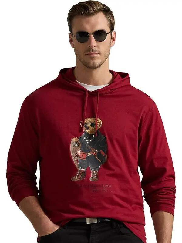 Ralph Lauren Polo Bear Jersey Hooded T-shirt - Holiday Red