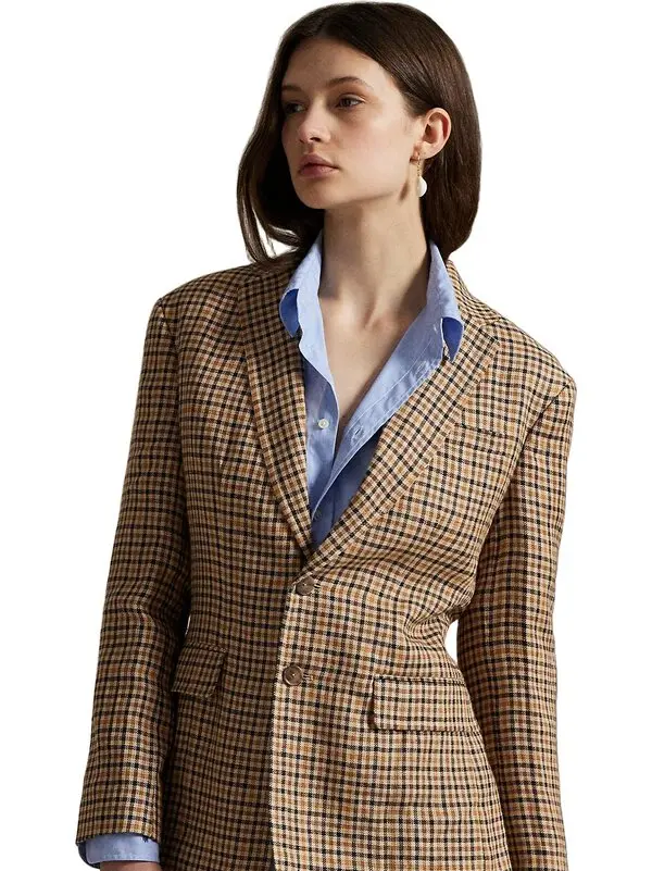 Ralph Lauren Single-breasted Plaid Tweed Blazer - Country Plaid
