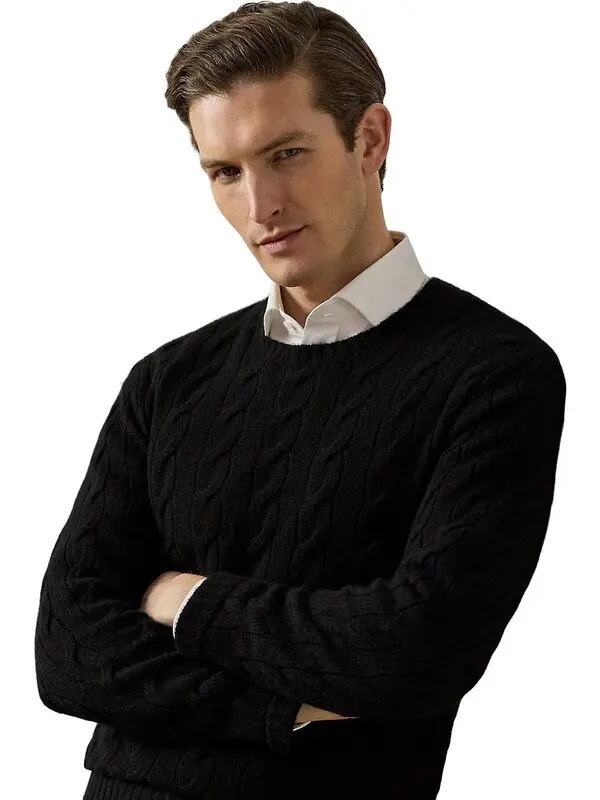 Ralph Lauren Cable-knit Cashmere Sweater - Classic Black