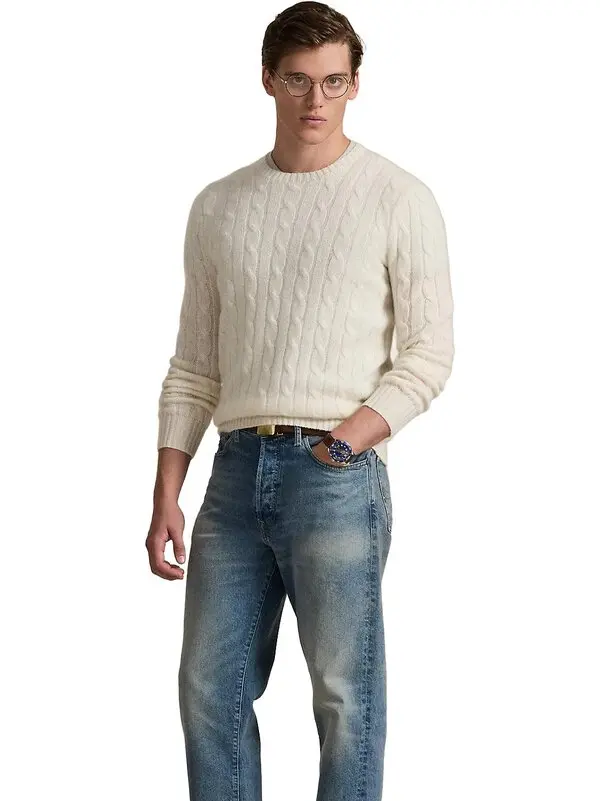 Ralph Lauren The Iconic Cable-knit Cashmere Sweater - Cream