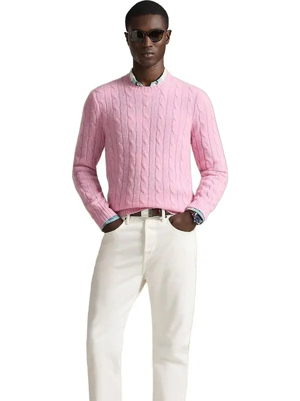Ralph Lauren The Iconic Cable-knit Cashmere Sweater - Dusty Carmel Pink
