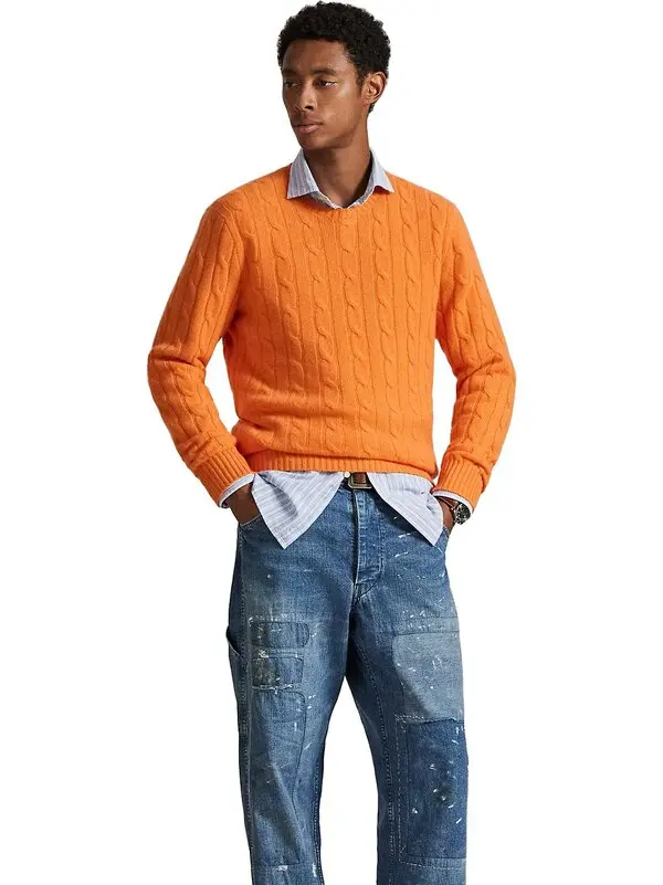 Ralph Lauren The Iconic Cable-knit Cashmere Sweater - Lantana Orange