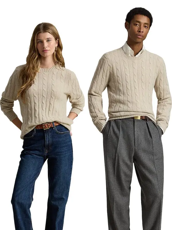Ralph Lauren The Iconic Cable-knit Cashmere Sweater - Light Walnut Brown