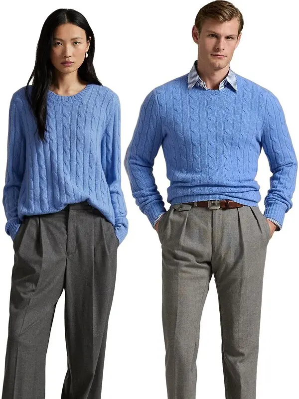 Ralph Lauren The Iconic Cable-knit Cashmere Sweater - New Litchfield Blue