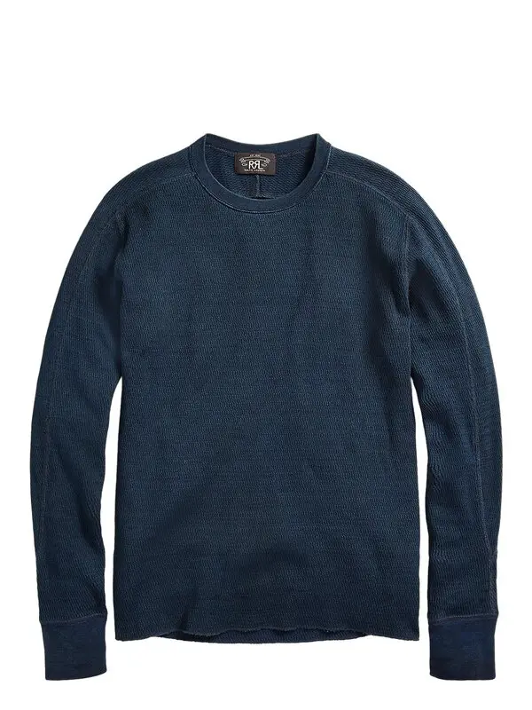 Ralph Lauren Indigo Jacquard-knit Crewneck - Rinsed Blue Indigo