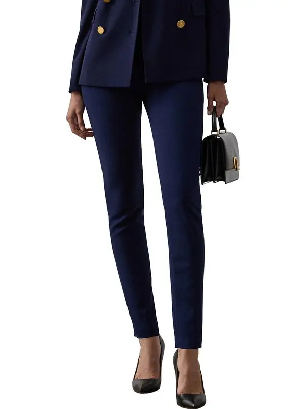 Ralph Lauren Annie Wool Crepe Pant - Navy