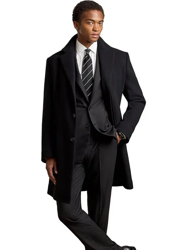 Ralph Lauren Kent Hand-tailored Wool-blend Topcoat - Black