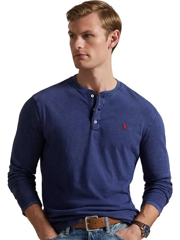 Ralph Lauren Slub Jersey Henley Shirt - Cruise Navy