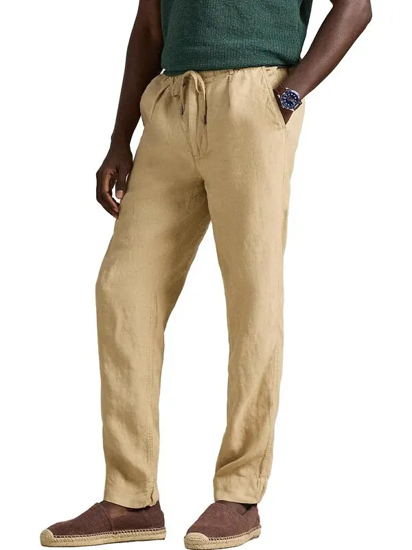 Ralph Lauren Tapered Linen Pants - Classic Khaki