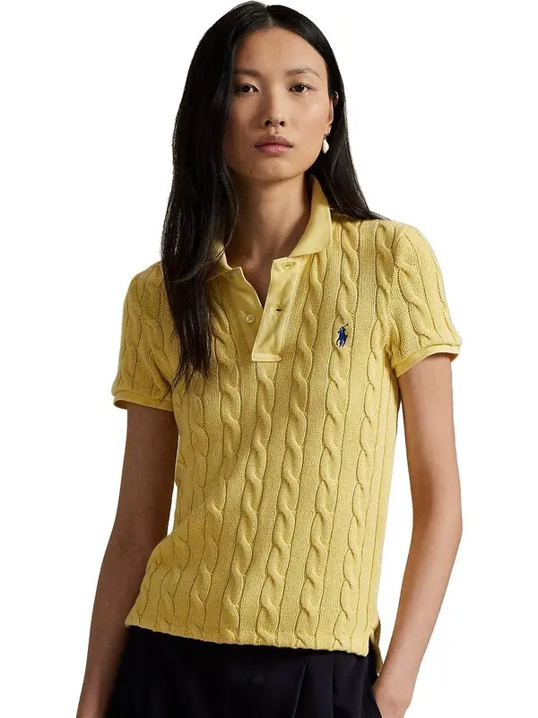 Ralph Lauren Cable-knit Polo Shirt - Fall Yellow