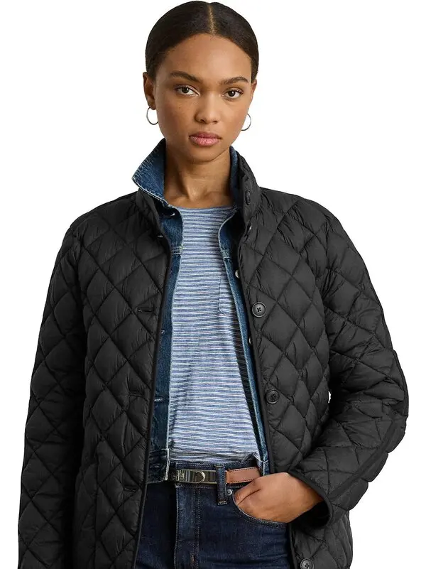 Ralph Lauren Diamond-quilted Mockneck Jacket - Black