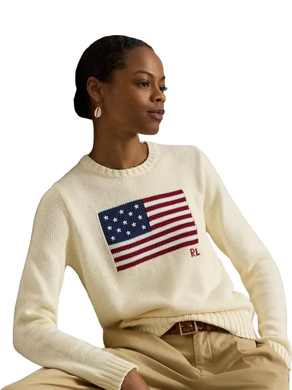 Ralph Lauren The Iconic Flag Sweater - Cream