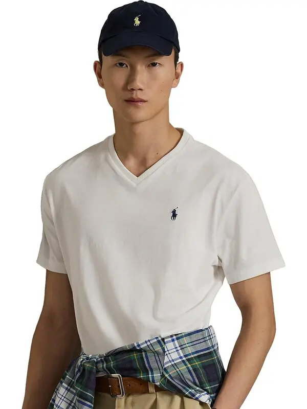 Ralph Lauren Classic Fit Jersey V-neck T-shirt - White