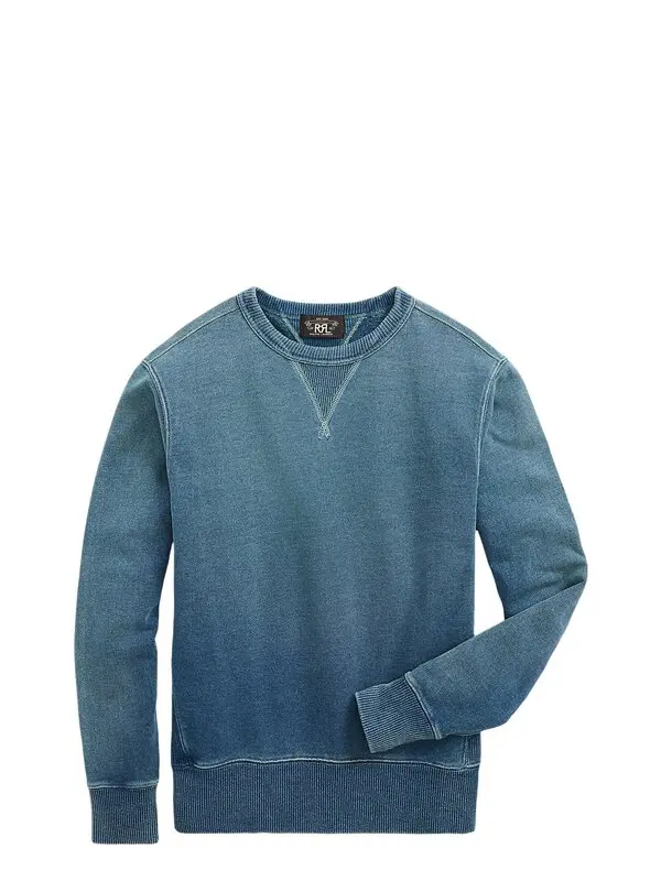 Ralph Lauren Indigo French Terry Crewneck Sweatshirt - Washed Blue Indigo