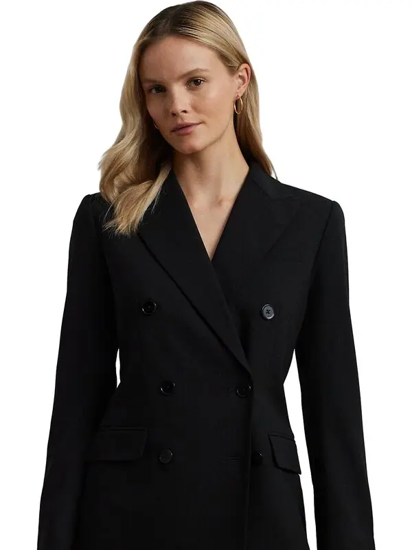 Ralph Lauren Wool Crepe Double-breasted Blazer - Polo Black