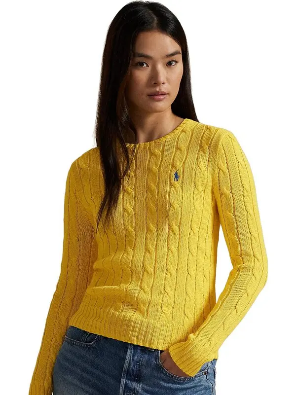 Ralph Lauren Cable-knit Cotton Crewneck Sweater - Trainer Yellow